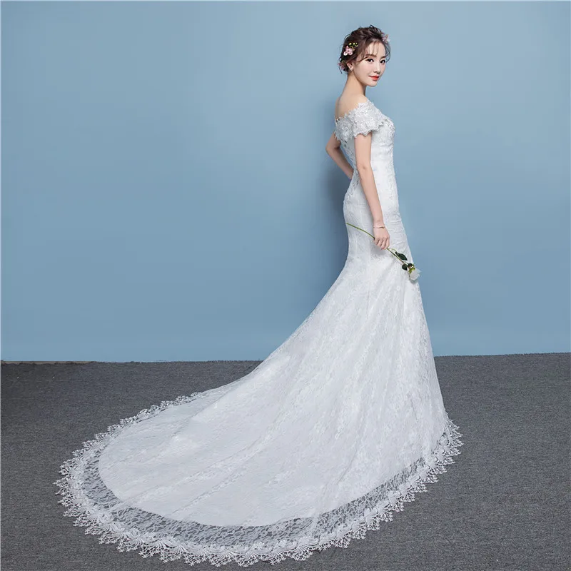 Mermaid Tail Wedding Dress - Beautiful Lace Fish Gown