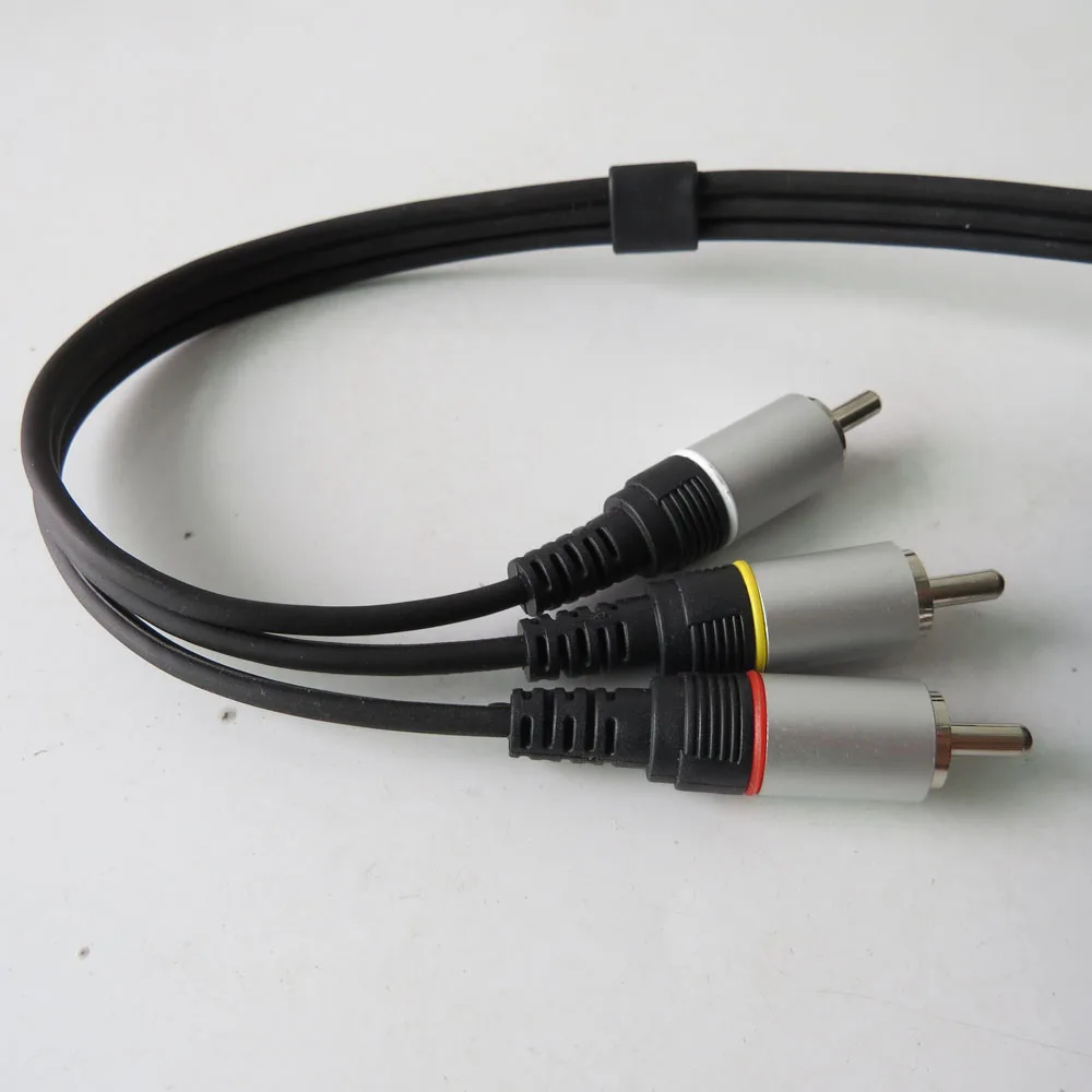 1.50meter Triple 3 Rca Phono Male Plug To Plug Audio Composite Video Av ...