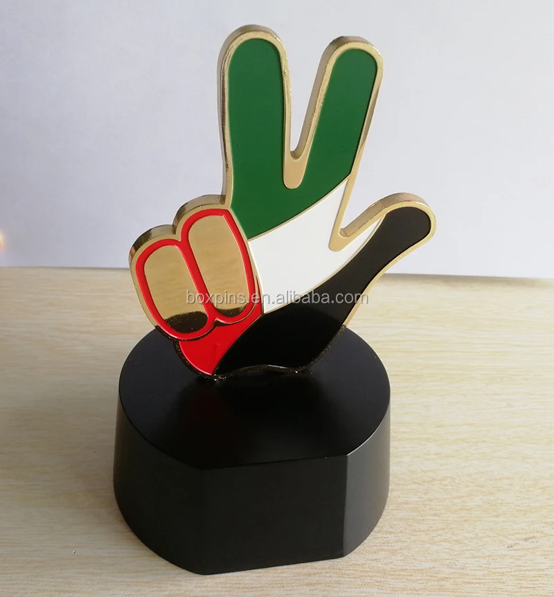 Custom Souvenir Hand Shaped Gold Trophy /award For Corporation - Buy ...