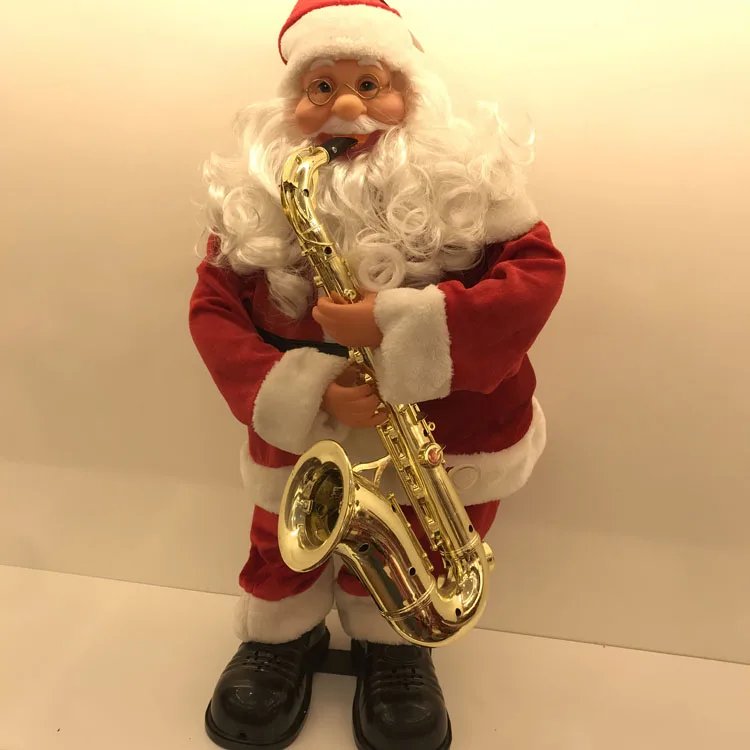 Moving Santa Electrical Santa Singing Santa Clause With Saxophone - Buy ...