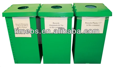 Foldable PP Corflute Plastic Cardboard Trash Can Corrugated Plastic ...