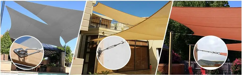 Triangle Sunshade Hardware Fixing Kit Stainless Steel Sun Shade Sail ...