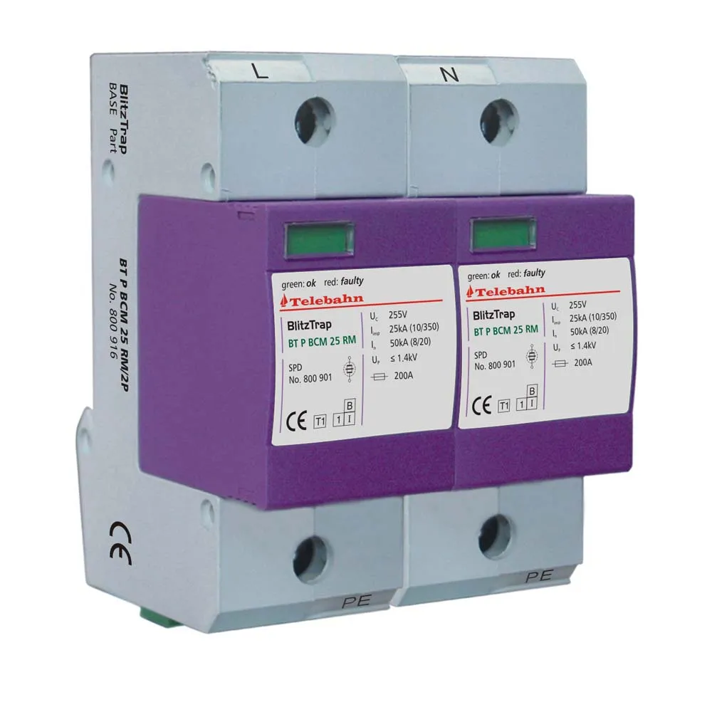 Class I Spd 50ka Power Photovoltaic Surge Protector Protection Device 2 ...