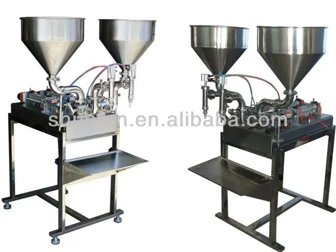 Semi-auto Double-hopper 2-head Paste Filling Machine With Table Stand ...