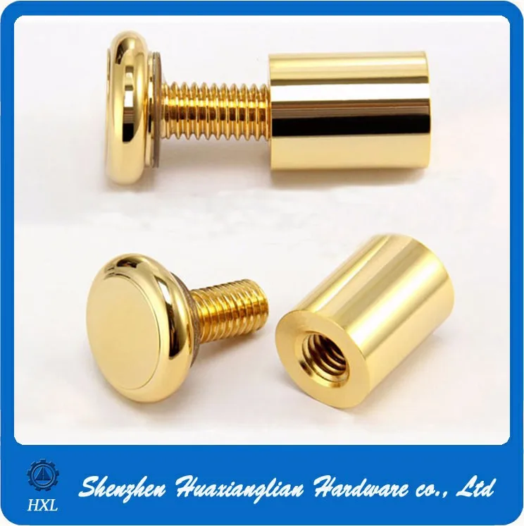 Gold Color Decorative Sign Supports Acrylic Glass Fixing Screw Standoff ...