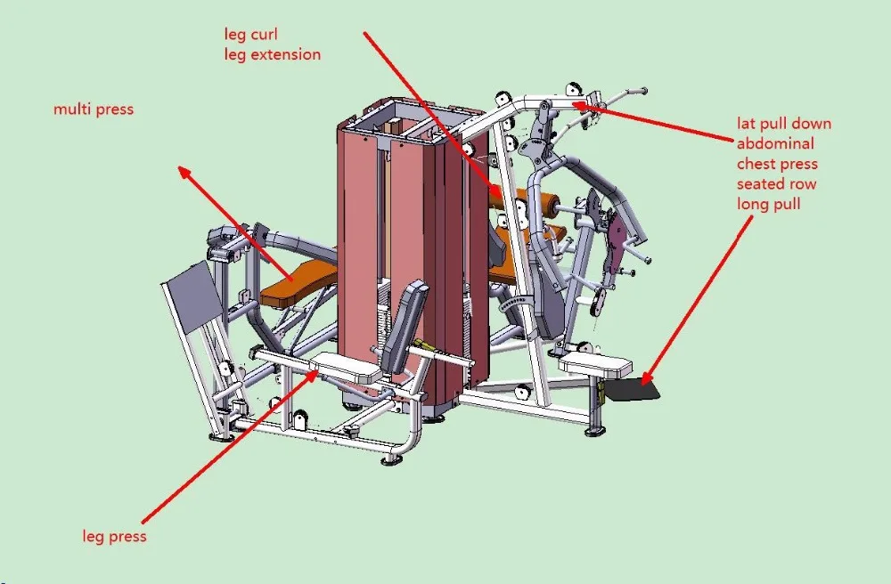 4 Stack Multi-functions Strength 1306 Commercial Gym Exercise Equipment ...