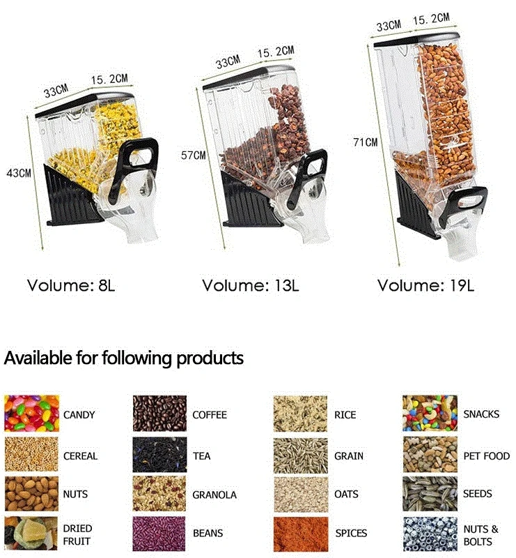 Hot Selling Plastic Dry Bulk Food Coffee Bean Candy Nut Cereal ...