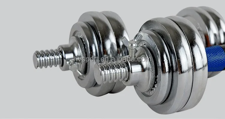 Wholesale Price Custom Weights Rubber Ring Chrome Dumbbell