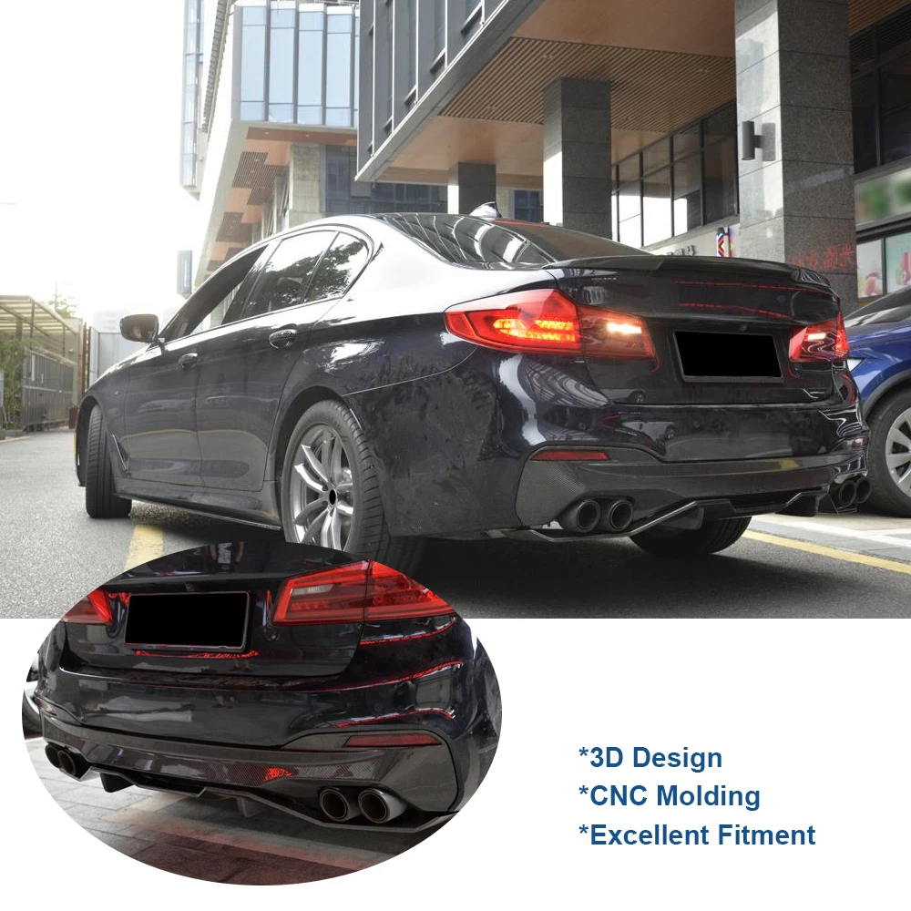 MP Style 5Series Carbon Fiber Rear Diffuser for BMW G30 G38 540i M ...