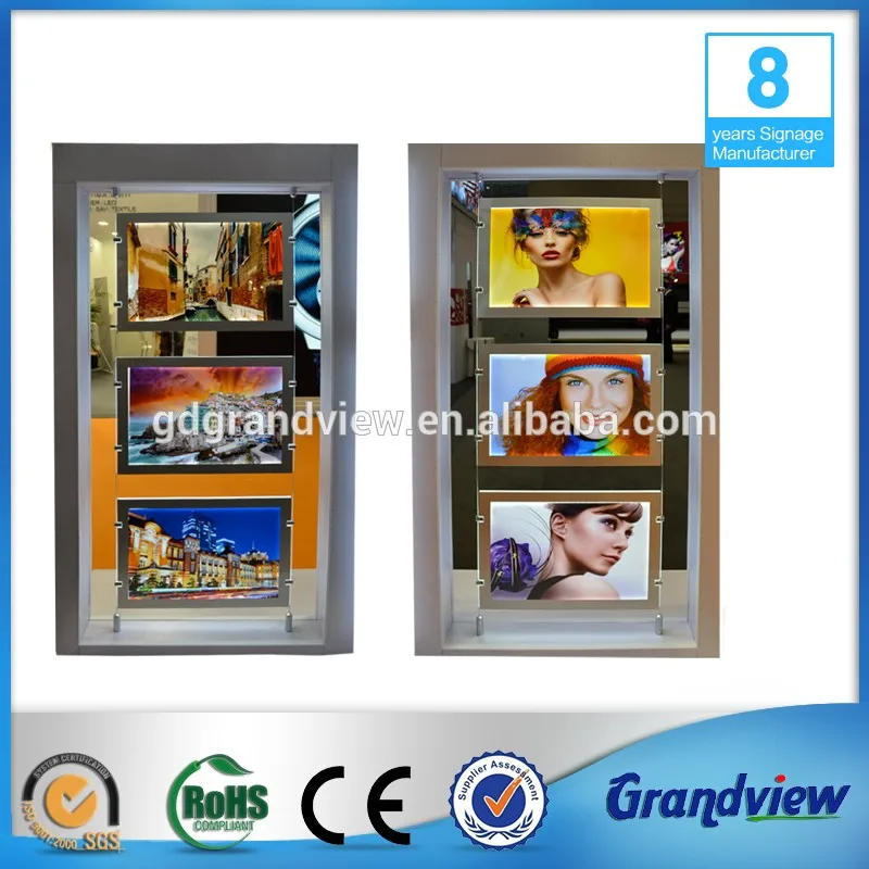 A0 Single Face 3d Acrylic Photo Frame LED Crystal Light Box Display Sign