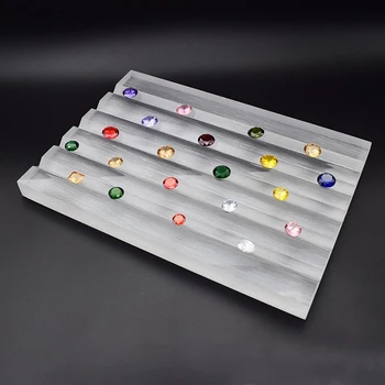 Frosted Polished Acrylic Gem Display Tray Gemstone Holder Loose Diamond ...