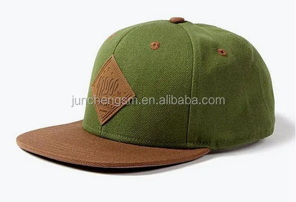Designer Cotton Cool Leather Patch Flat Brim Snapback Hats Caps - Buy ...
