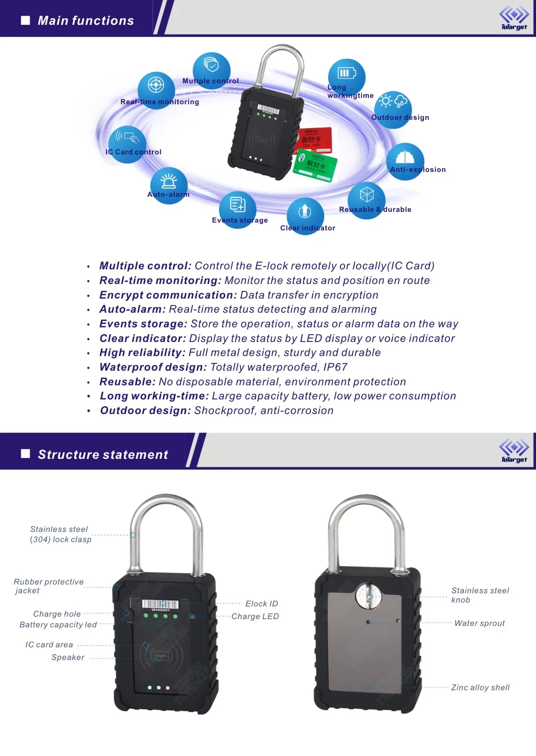 Smart Keypad Padlock Gps Tracker Lock For Security Vehicle Trailer ...