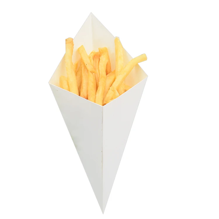Plain White Cardboard Paper Food Packaging Cone Box - Buy Food ...