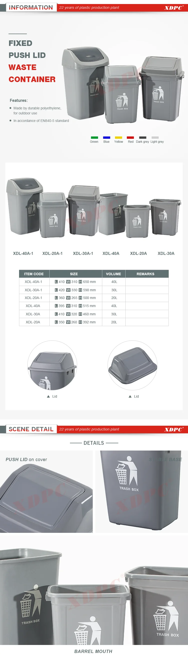 Standard size living room plastic dustbin trash bin for indoor| Alibaba.com