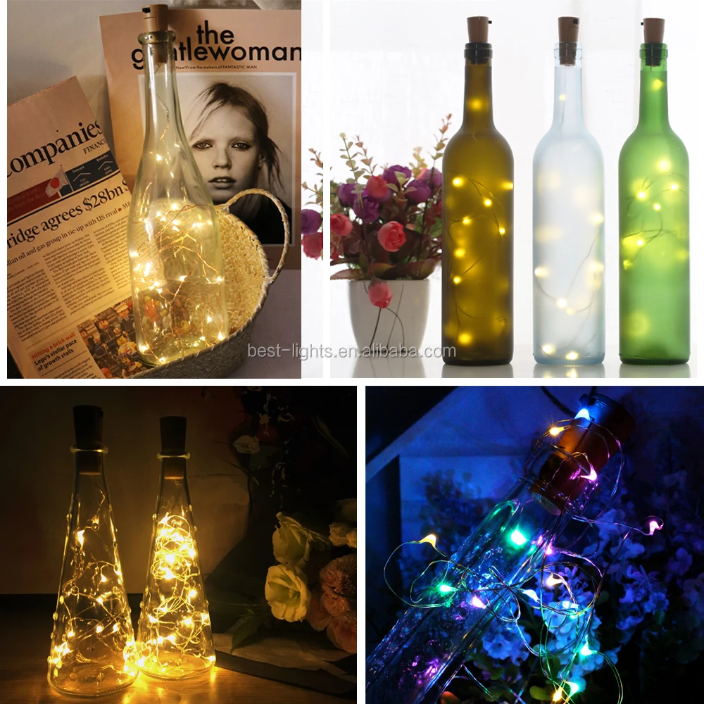 Wine Bottle Rgb Lights Bottle Lamp Kit Cork Shape Striping Lights 20led ...
