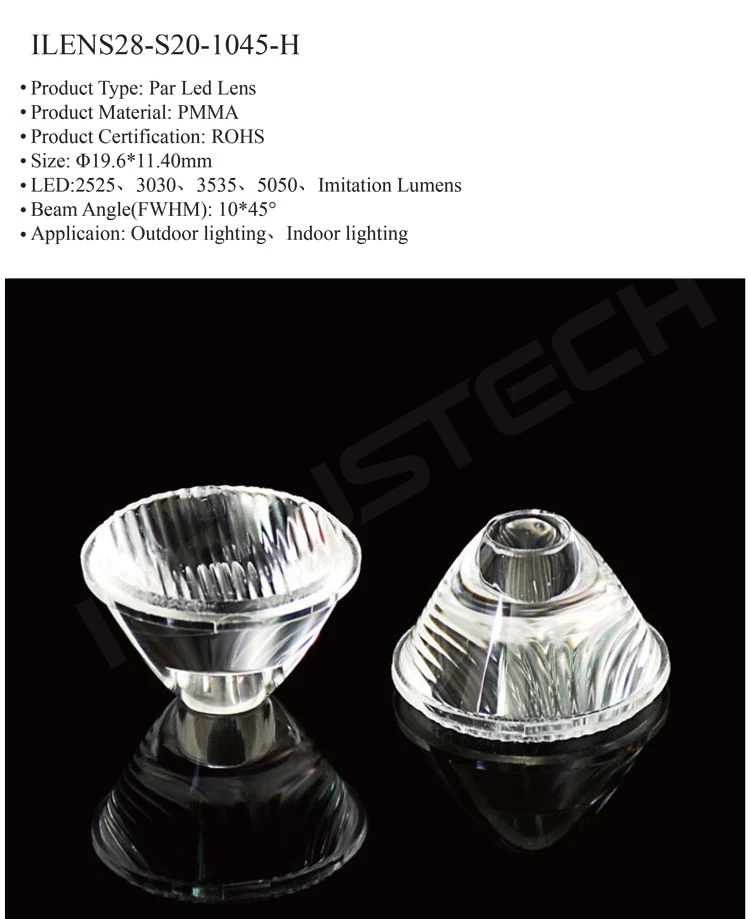 Ilenstech 10x45 20mm Diameter Oval Spot Wall Wash Led Lens 3030 - Buy 20mm Led Lens,Wall Wash ...