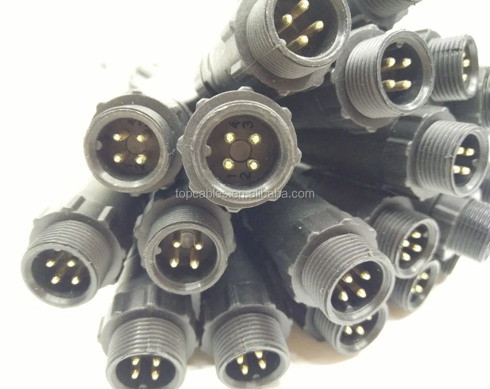 M14 Male/female Connector 4*0.75mm2 Cable For Led Converter - Buy M14 ...