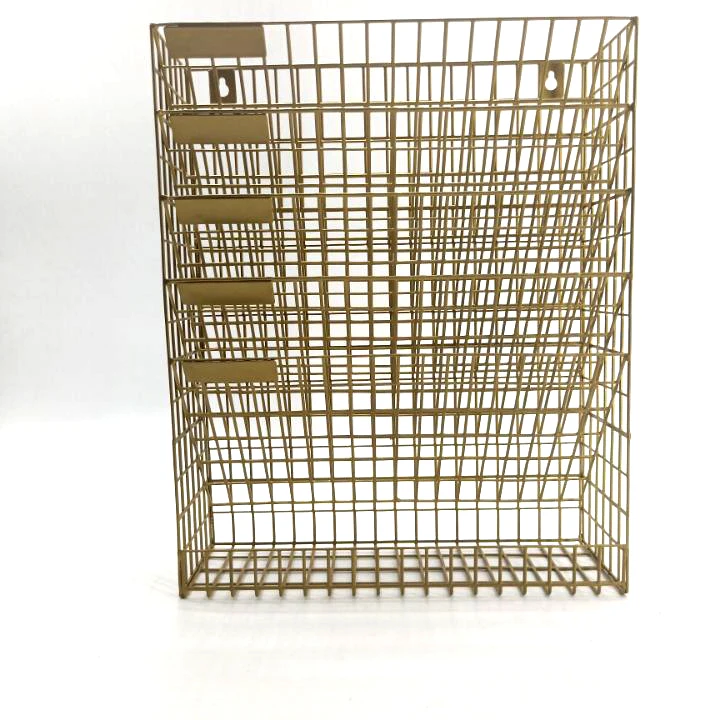 Wodeny Office 5 Slot Wire Gold Metal Wall Mounted Document Holder ...