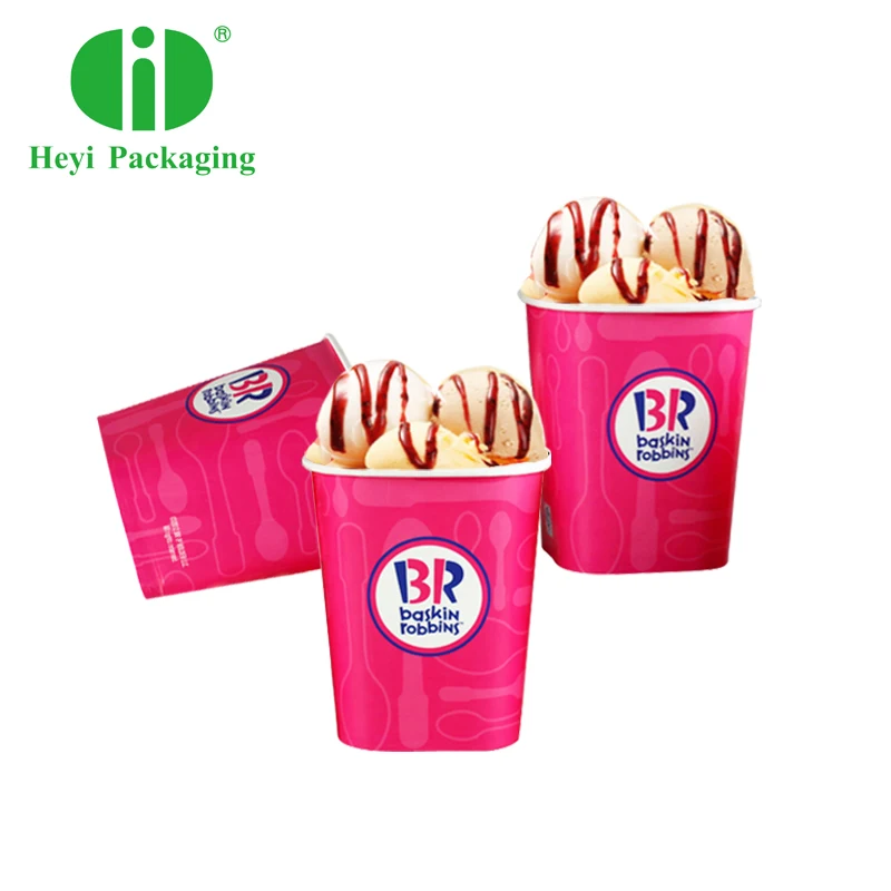 Square Paper Cup - Custom Design for Ice Cream & Coffee
