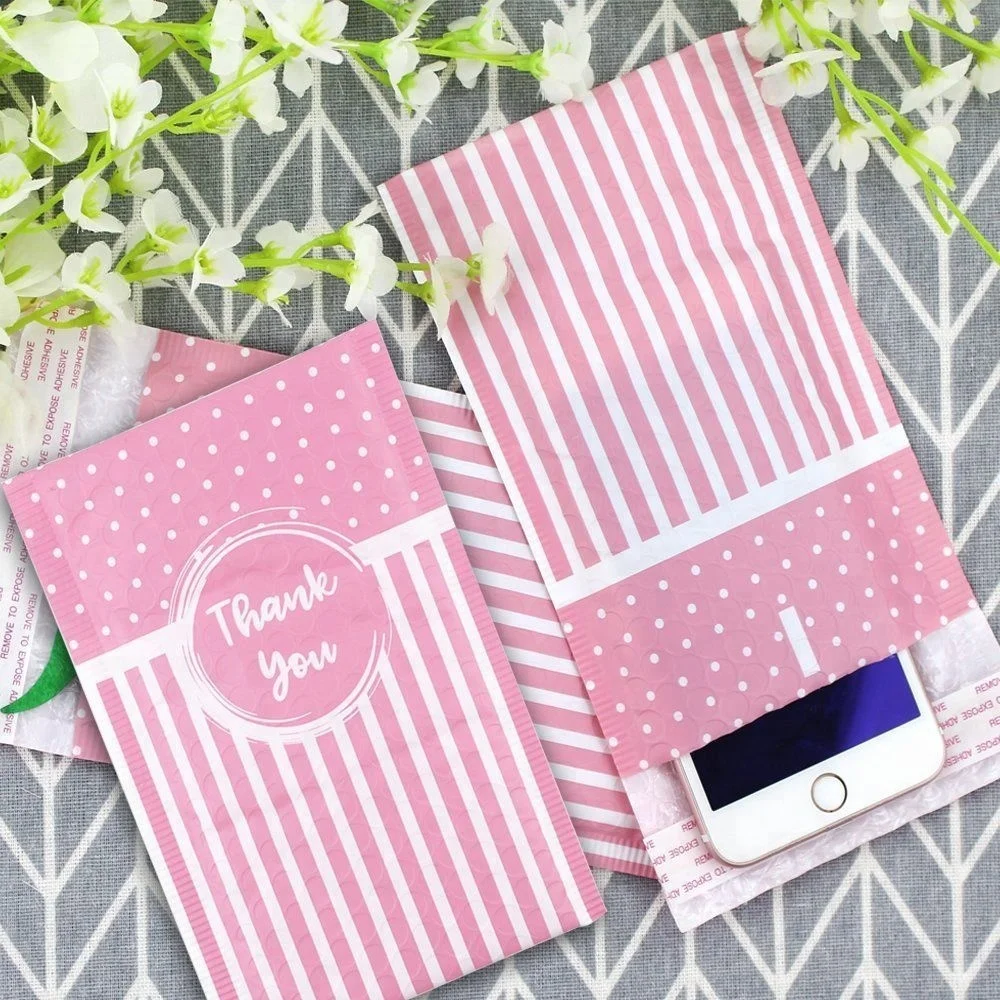 10x13 Inch Pink and Gold Sweet Heart Designer Poly Mailers Shipping ...