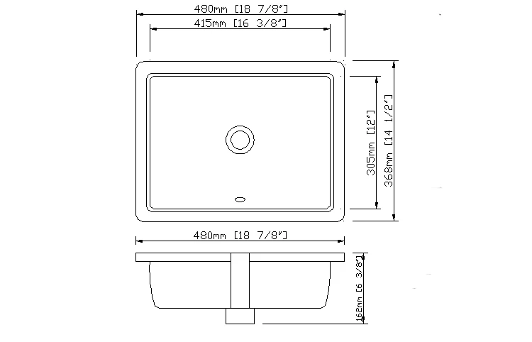 Ada Undermount Rectangular Bathroom Sink 5818c - Buy Ada Bathroom Sink ...