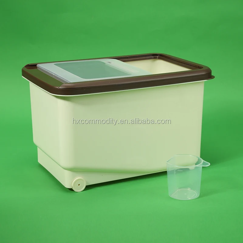 25kg Capacity Airtight Pp Plastic Kitchen Rice Storage Container With ...