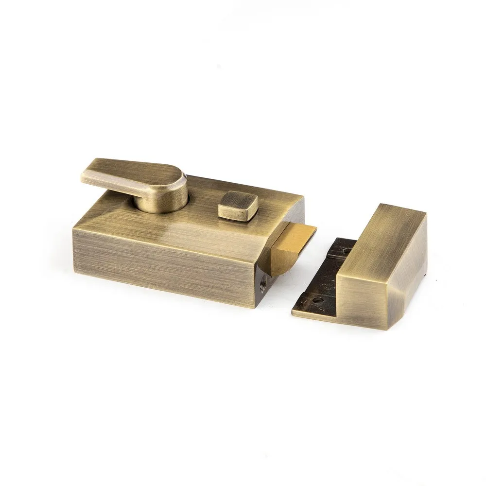 Antique Brass Zinc Heavy Duty Night Latch Deadlock With Brass Cylinder ...