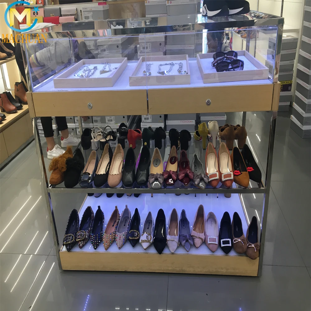 Modern Design Wooden Retail Shoe Display Rack for Jordan Shoes