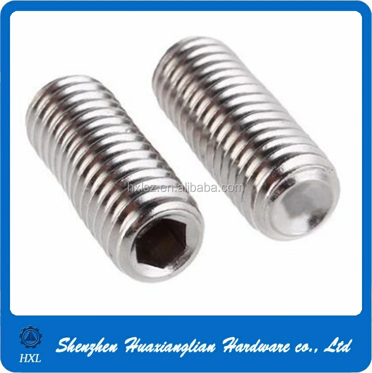 Din 916 ISO 4029 A2 Ss304 M1.4 M1.6 M1.8 M2 M2.5 M3 M4 M5 Tornillo de fijación de punto de copa ...