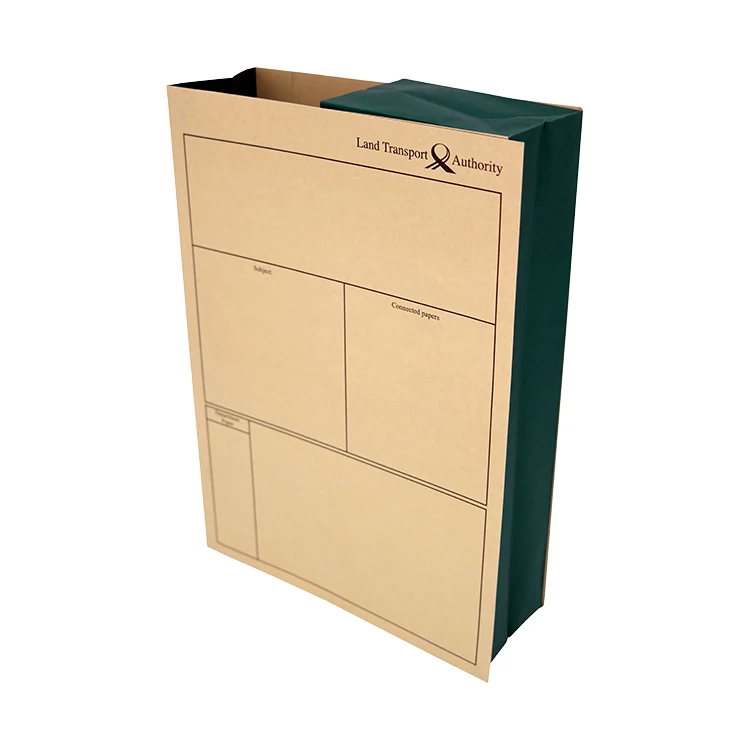 Custom Offset Printing Expandable Manila Folders with Green Tape