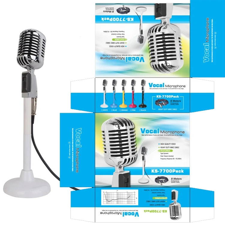 KOOL SOUND Vintage Style Dynamic Vocal Microphone - KS-7700PACK