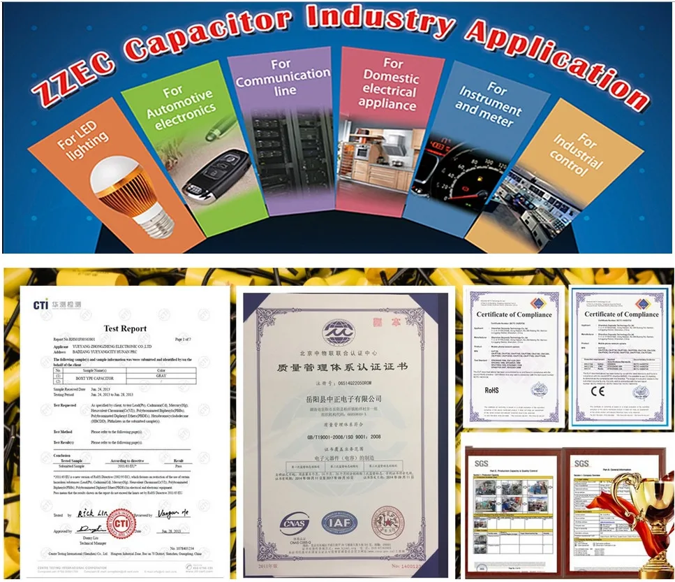 CBB21, 0.47uf 630v Polypropylene Mpp Film Capacitor for Lighting