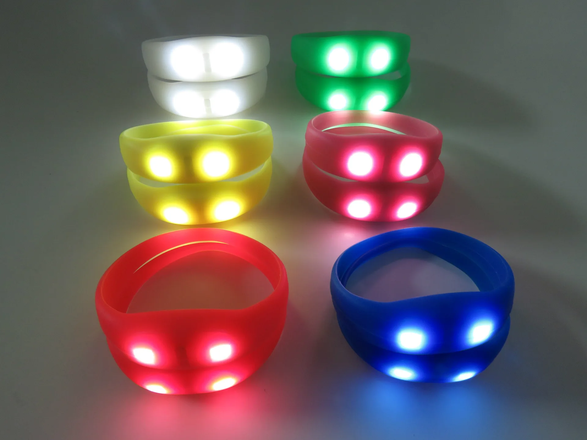 Motion Sensor Sound Activated Light-up Wristband - LED Silicone Bracelet
