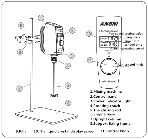 Am110w-o Laboratory Overhead Paddle Stirrer Digital Overhead Stirrer ...