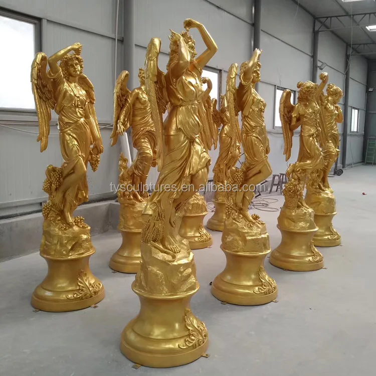Beautiful Large Size Gold Resin Angel Statue Fiberglass Dancing Angel ...