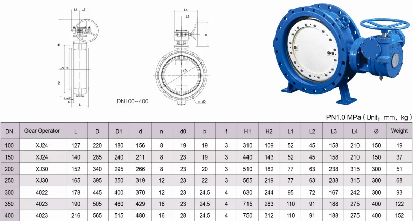 Dn100~dn3000 Pn10/16 Large Diameter Double Flange Type Electric ...
