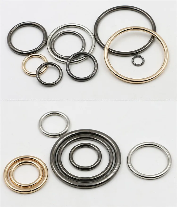 Round Closed Metal O Rings Solid Brass O Ring Copper O-ring For Bag Or ...
