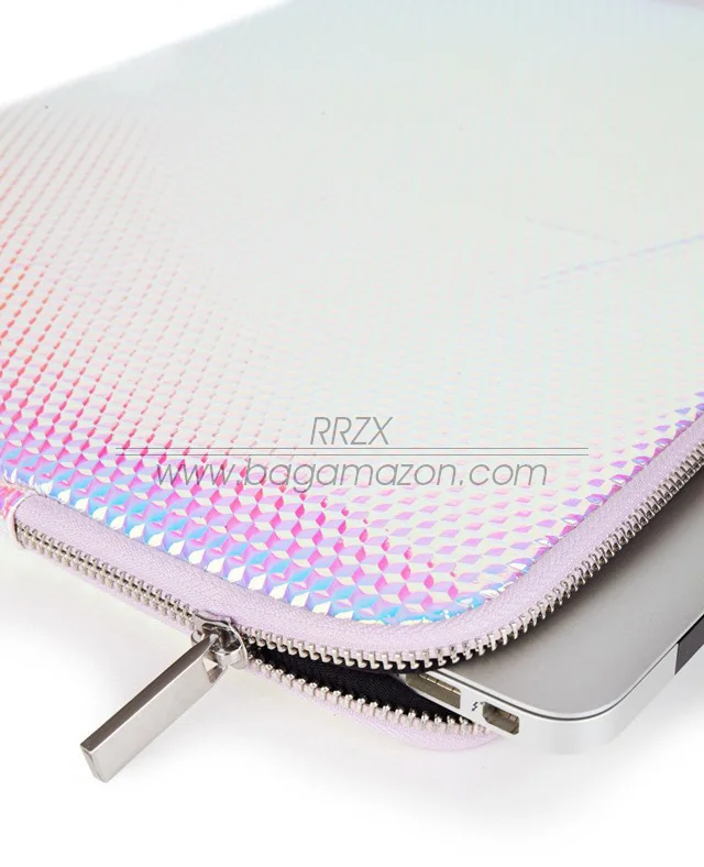 Iridescent Shiny Laptop Sleeve Leather Laptop Bag Custom Laptop Bag ...