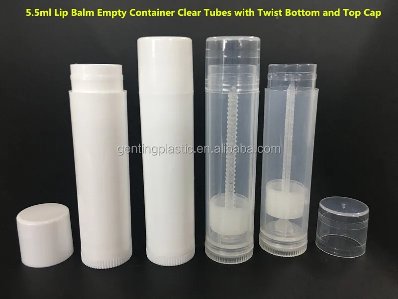 5g Lip Balm Empty Container Clear Tubes With Twist Bottom And Top Lid 3 ...