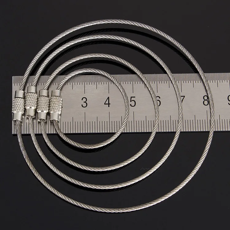 20-pack Colorful Stainless Steel Wire Key Chain Cable Loop Holder ...