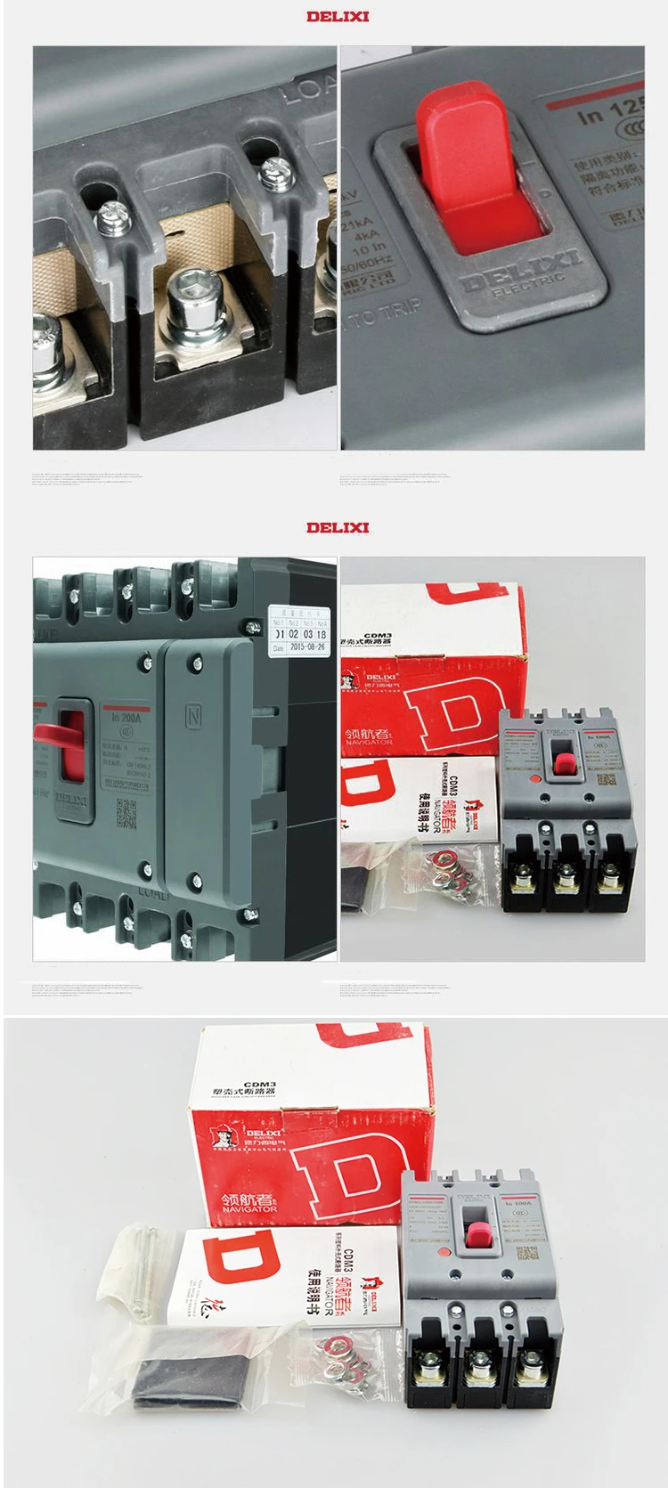 Big Brand Delixi Cdm3 Series Single Phase 300amp 800 Amps 2000a Motor Protection Moulded Case ...