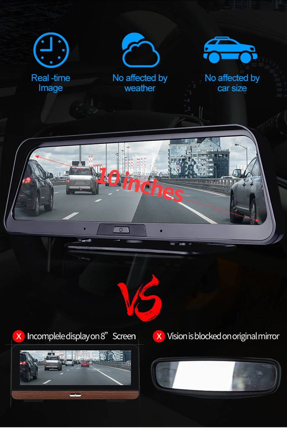 10" Streaming 4G ADAS Smart Dash Cam with GPS Navigation