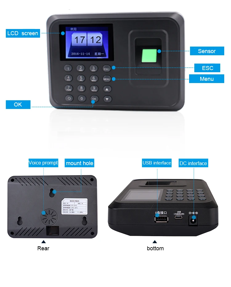 Time Recording Attendance Fingerprint Reader - Cheap Price