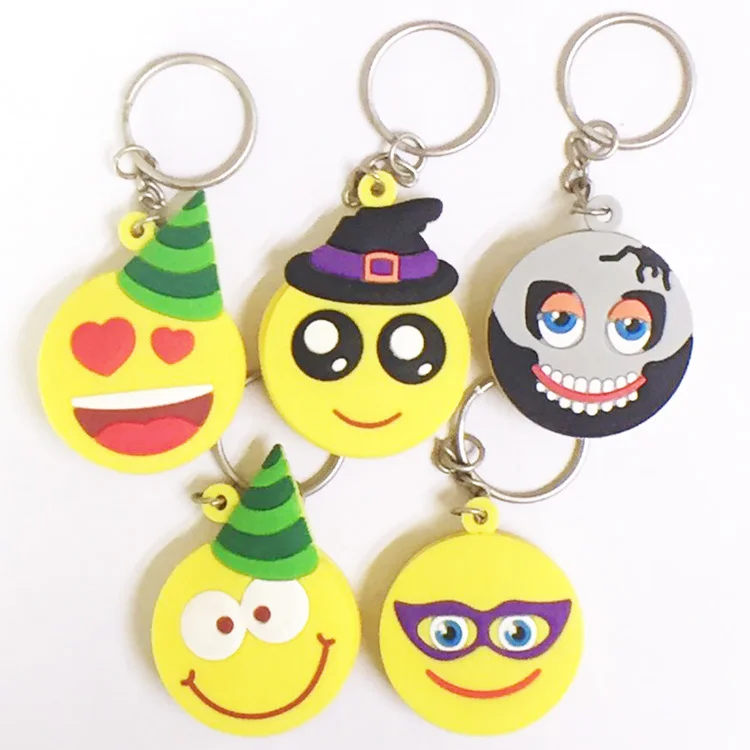 Personalized Custom Soft Pvc Cute Smile Emoji Led Keychain - Buy Led ...