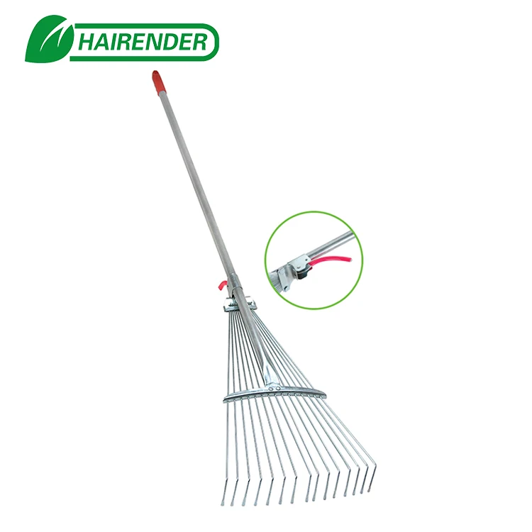 15t Telescopic Rake Adjustable Metal Rake Long Handle Leaf Rake - Buy ...