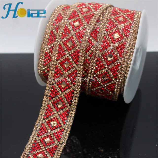Popular High Quality Crystal Rhinestone Lace Trim Hotfix Rhinestone ...