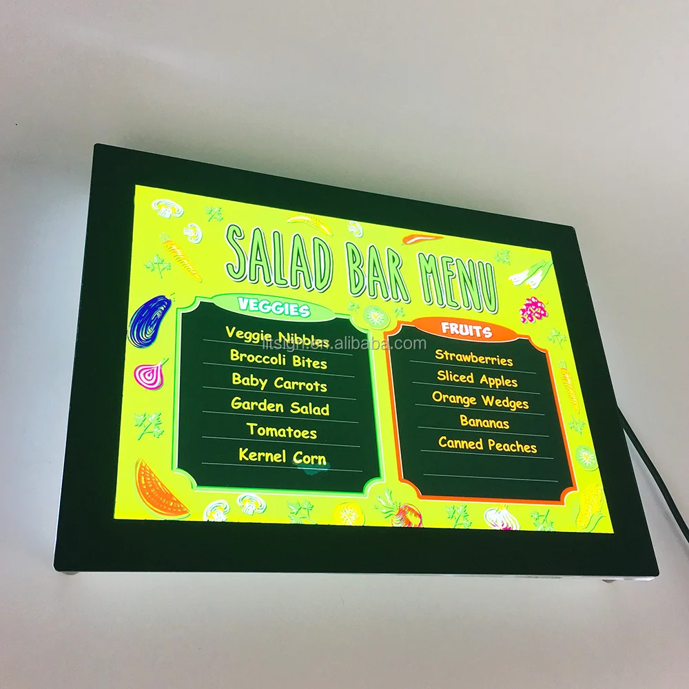 2019 New Promotion Restaurant Acrylic Wall Mounted Poster Display Led ...