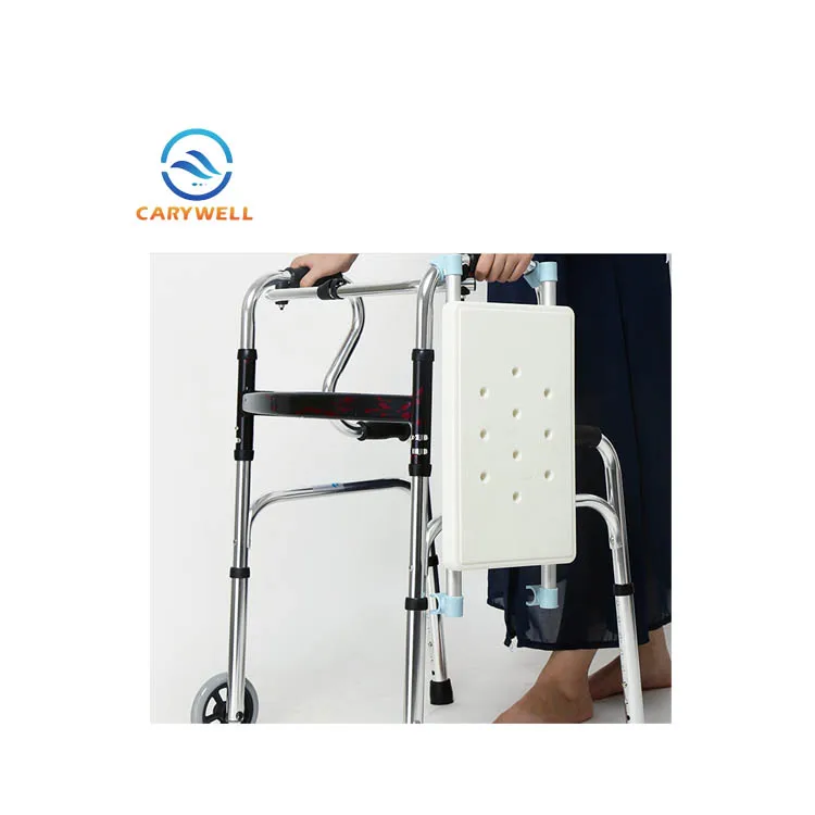 Height Adjustable Frame 4 Leg Walker Folding Walker with Seat