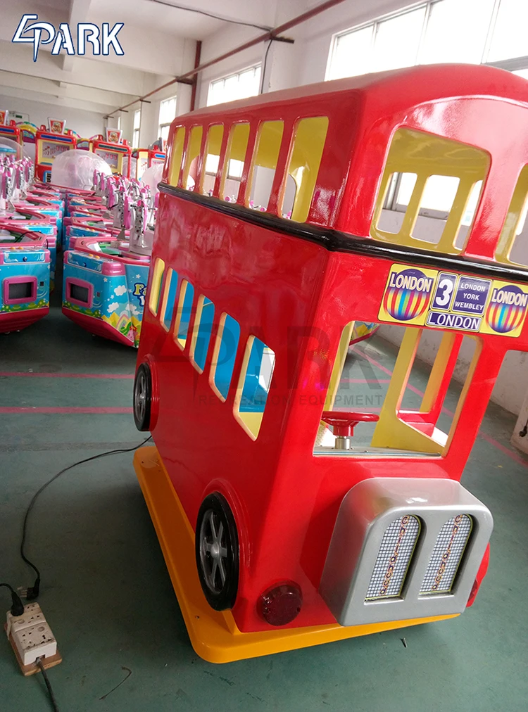 EPARK London Bus Swing Rocking Kiddie Ride Car 3 Seats for Sale